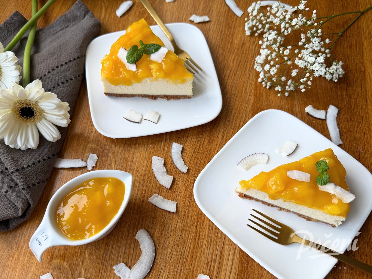 Kokosov Cheesecake S Mangem V kendov Pe en 